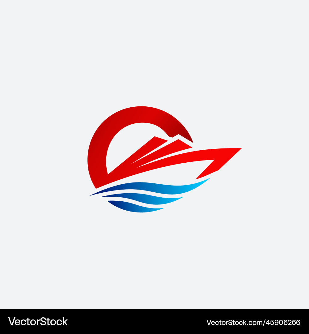 Boat and wave logo design Royalty Free Vector Image