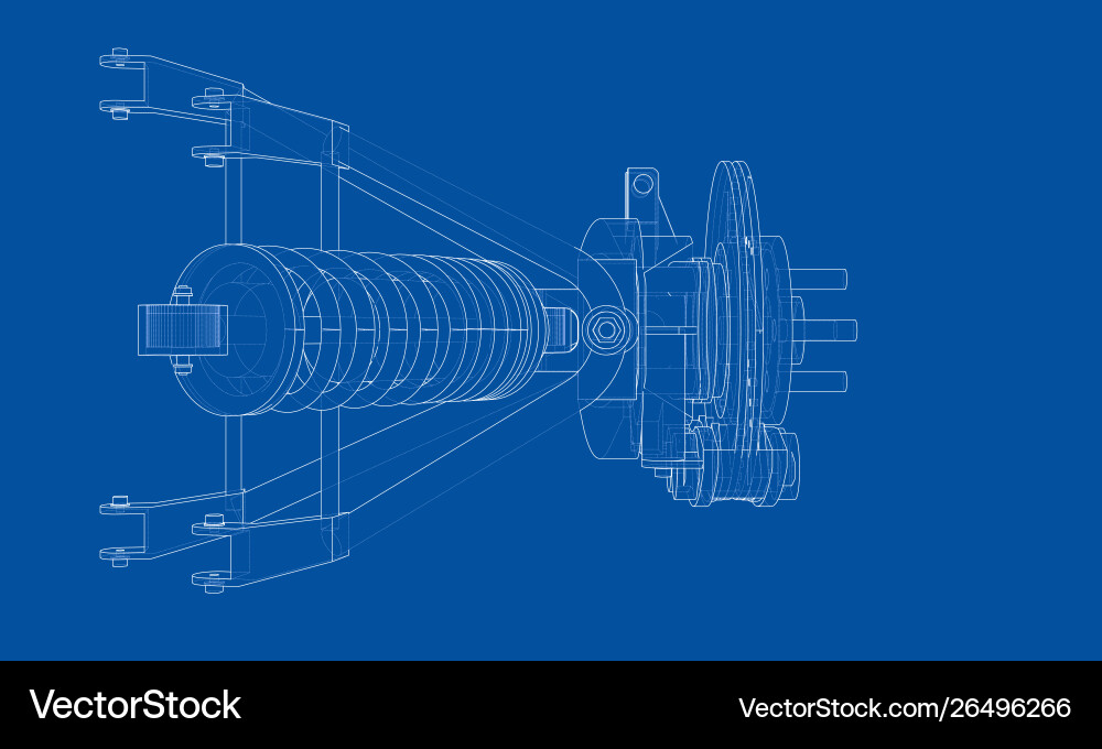Car suspension with shock absorber Royalty Free Vector Image