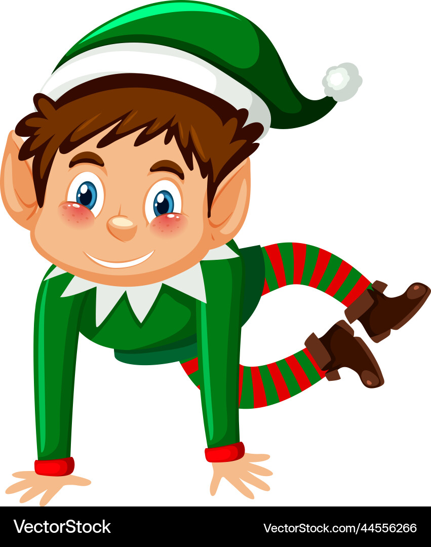 Christmas elf cartoon character Royalty Free Vector Image
