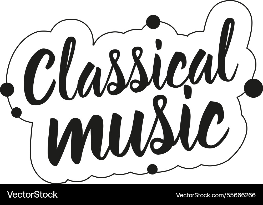 Classical music headline black-and-white Vector Image