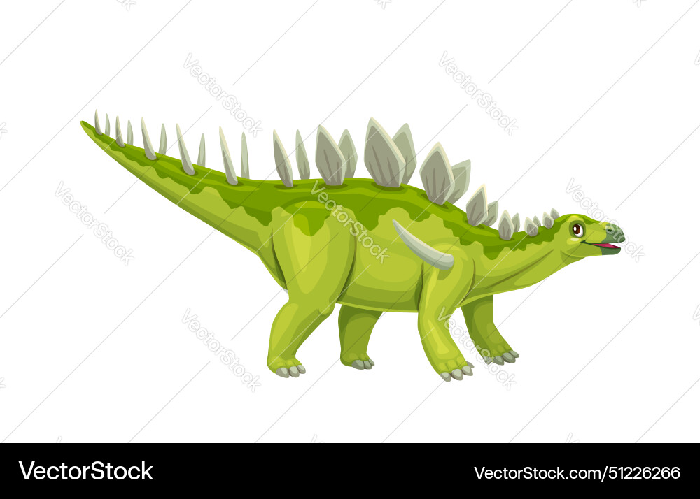 Cute Kentrosaurus Dinosaur Cartoon Royalty Free Vector Image