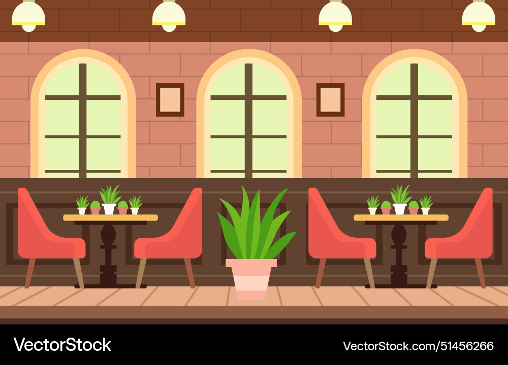 Dining table for customer dinner in cafe Vector Image