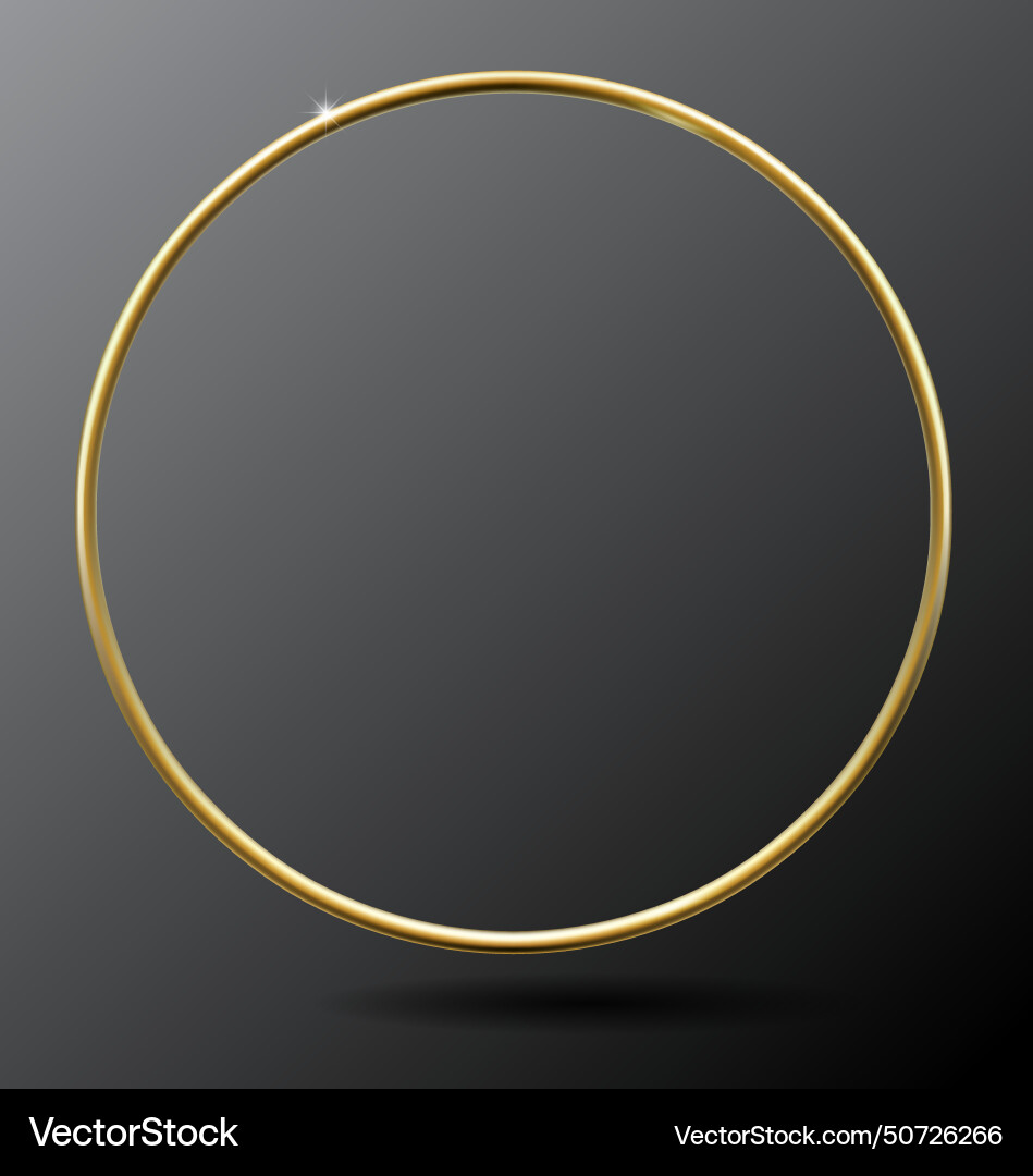 Golden realistic ring template frame background Vector Image