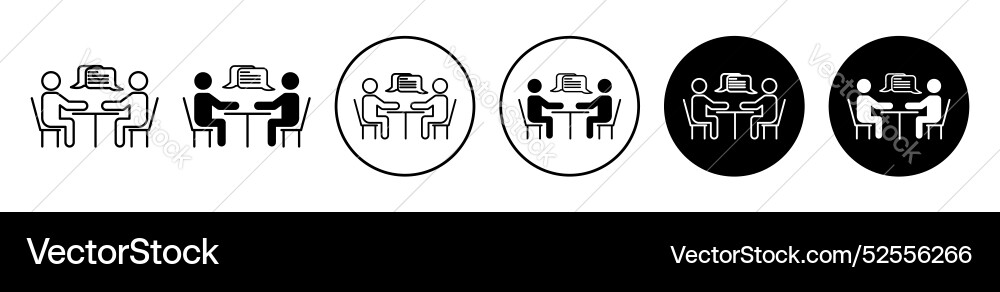 Job interview icon set on white background Vector Image