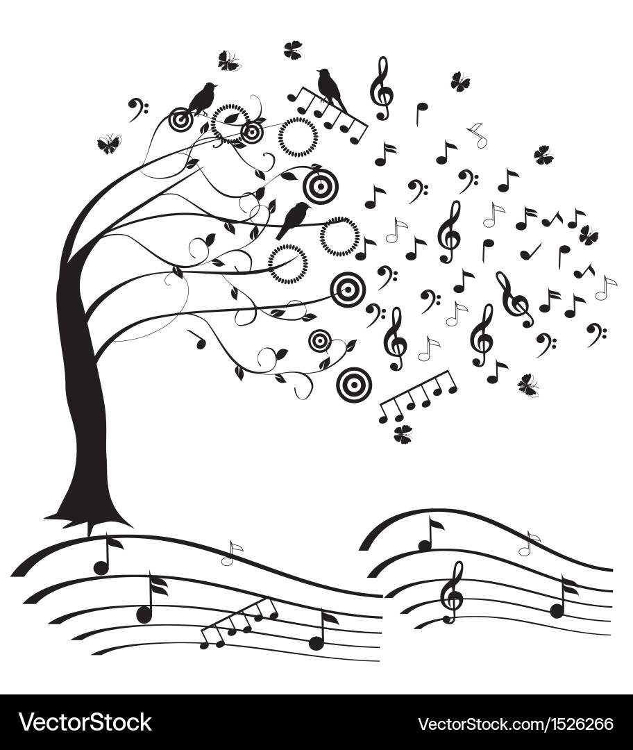 Music tree Royalty Free Vector Image - VectorStock