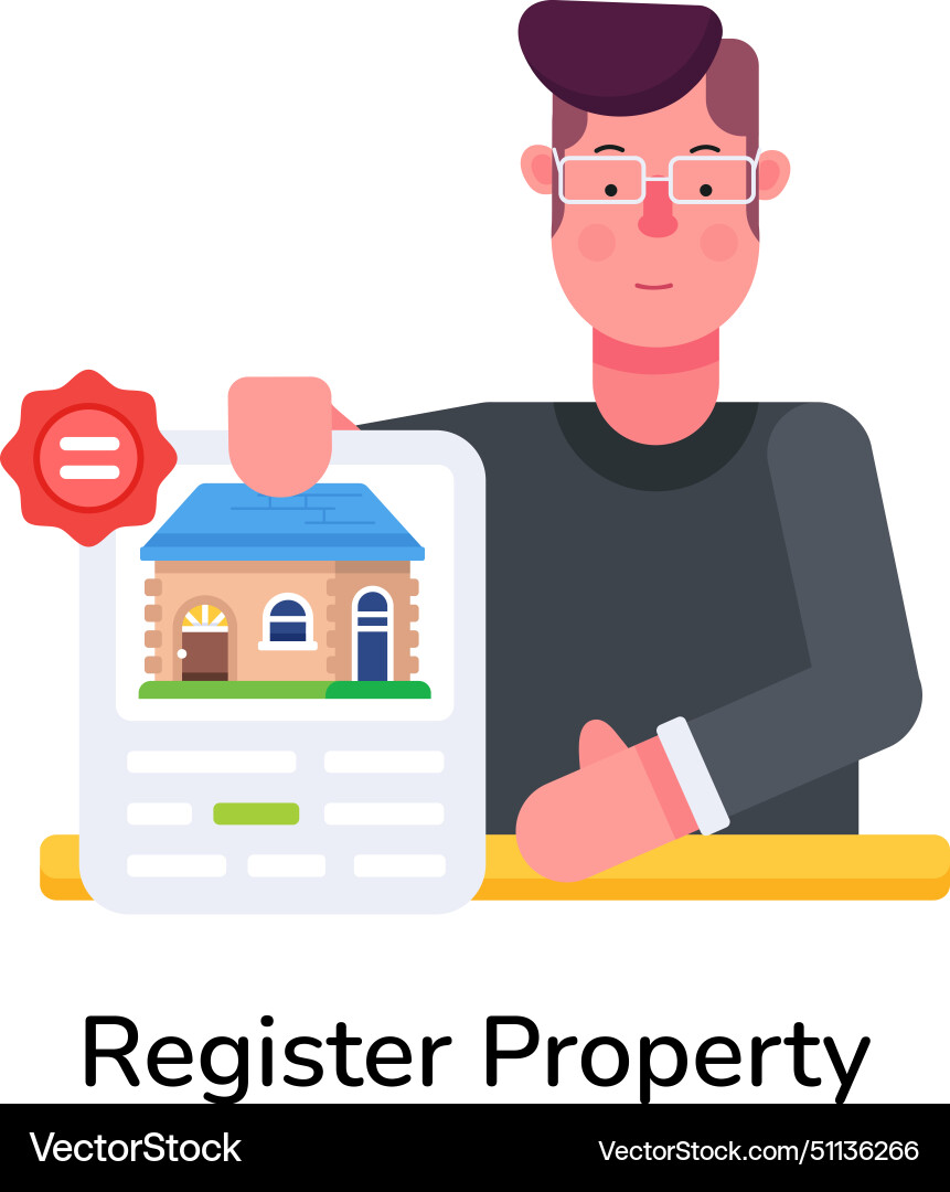 Register property Royalty Free Vector Image - VectorStock