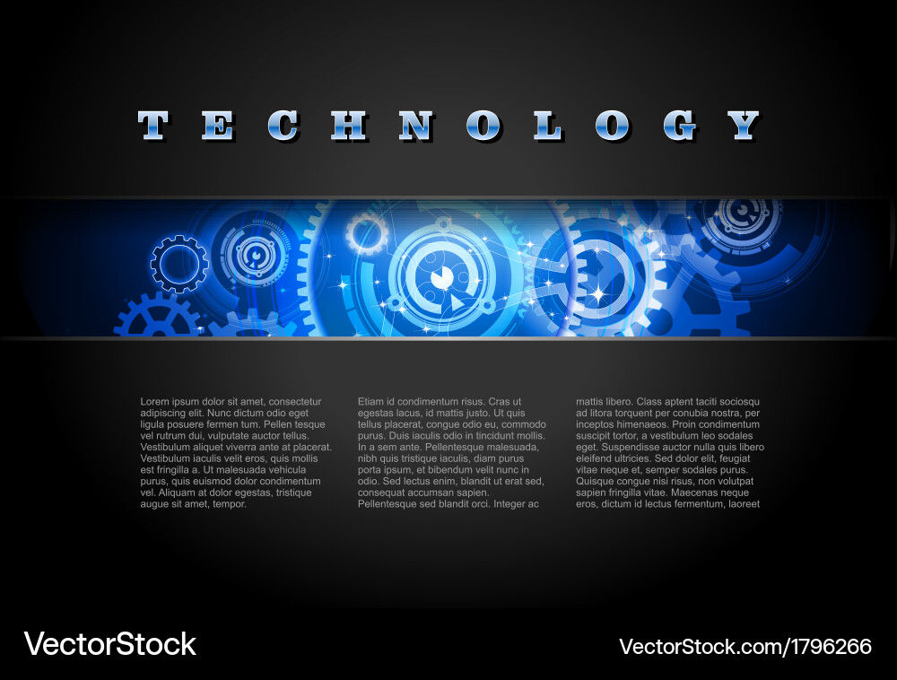 Techno Hintergrund blau Lizenzfreies Vektorbild
