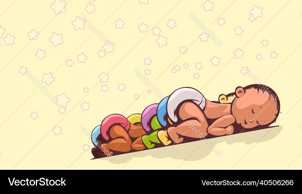 Various racial types sleeping babies in group Vector Image