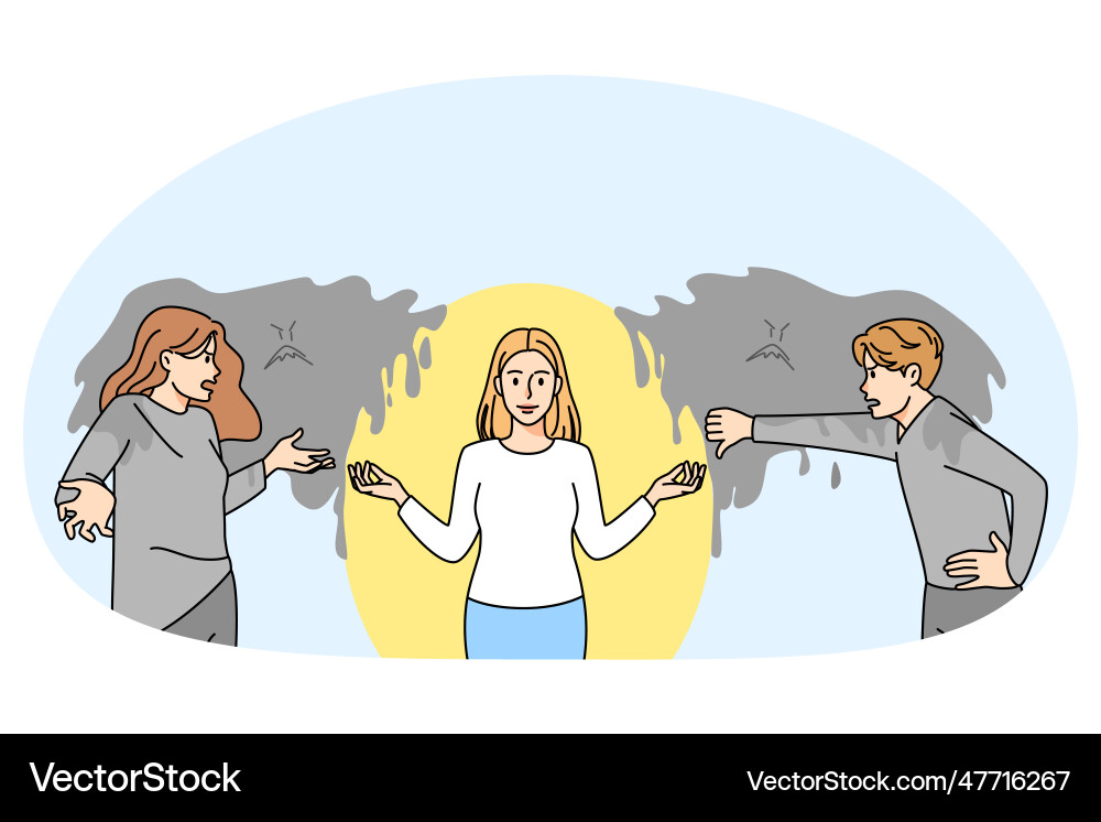 Calm woman avoid negative comments Royalty Free Vector Image