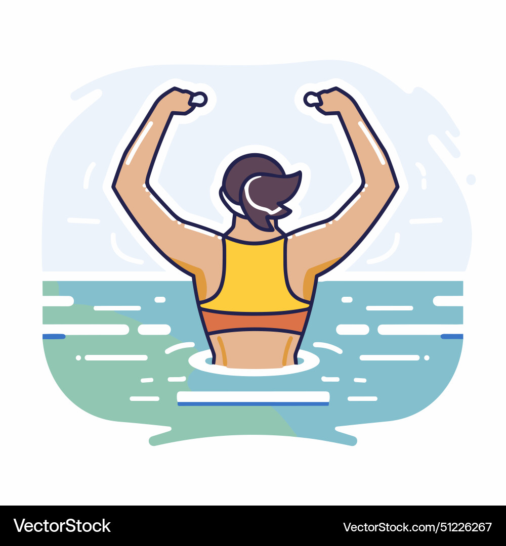 Displays person celebrating water Royalty Free Vector Image