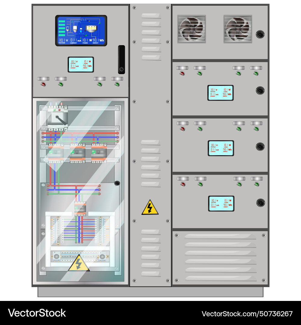 Electric control panel production Royalty Free Vector Image
