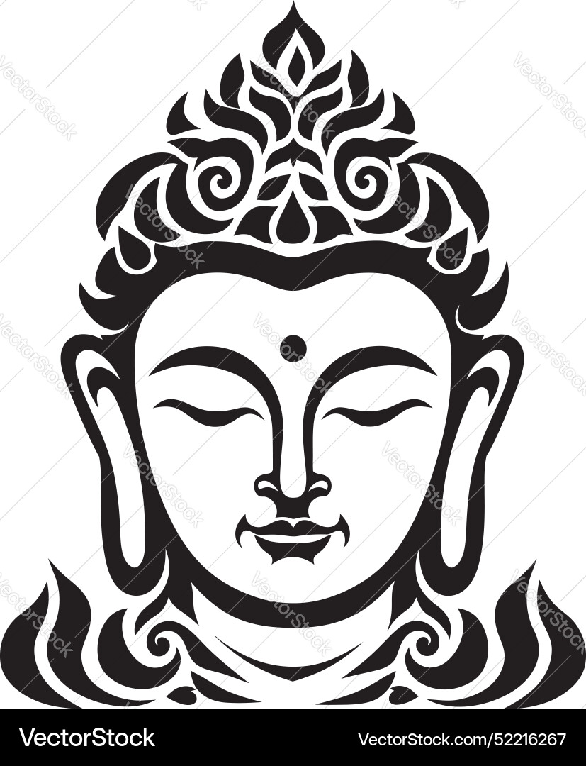 Enlightenments grace lord buddha emblem buddhas Vector Image