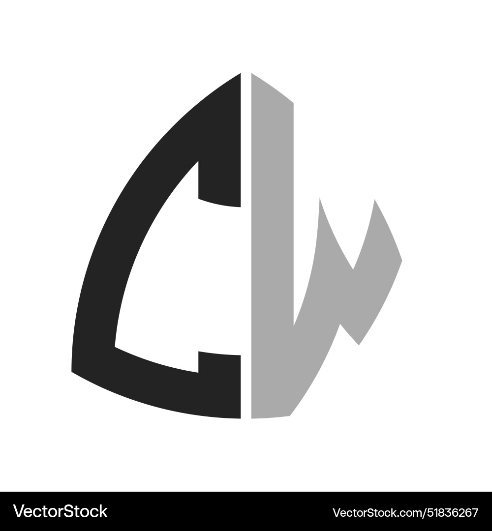 Modern creative cw logo design letter icon Vector Image