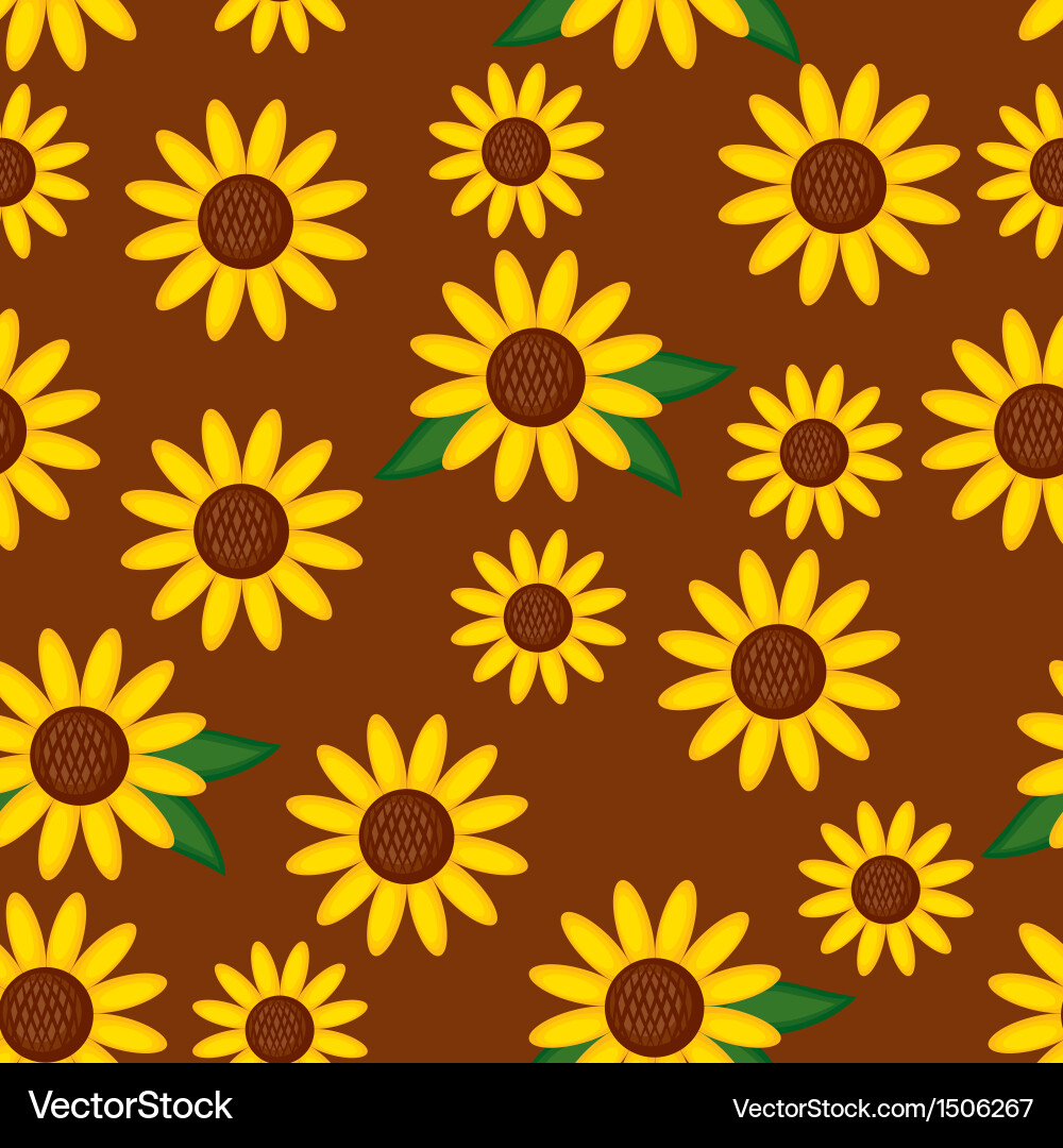 Sunflower pattern Royalty Free Vector Image - VectorStock