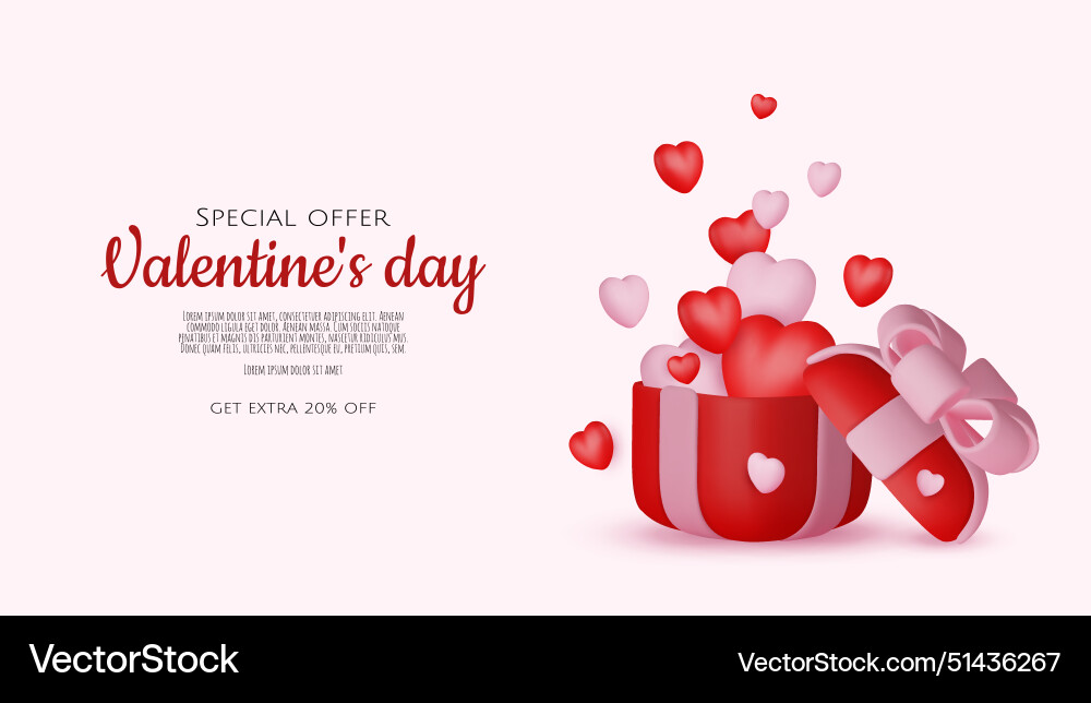 Valentine s day design realistic gifts boxes Vector Image