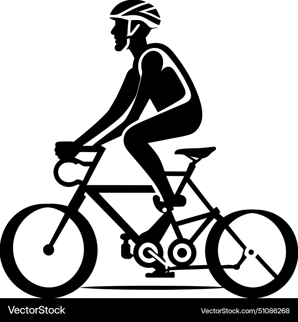 Black and white cycling man art a visual journey Vector Image
