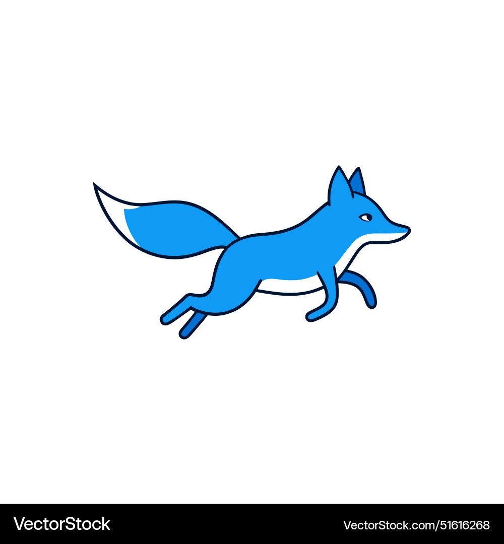 Blue fox jumps icon Royalty Free Vector Image - VectorStock