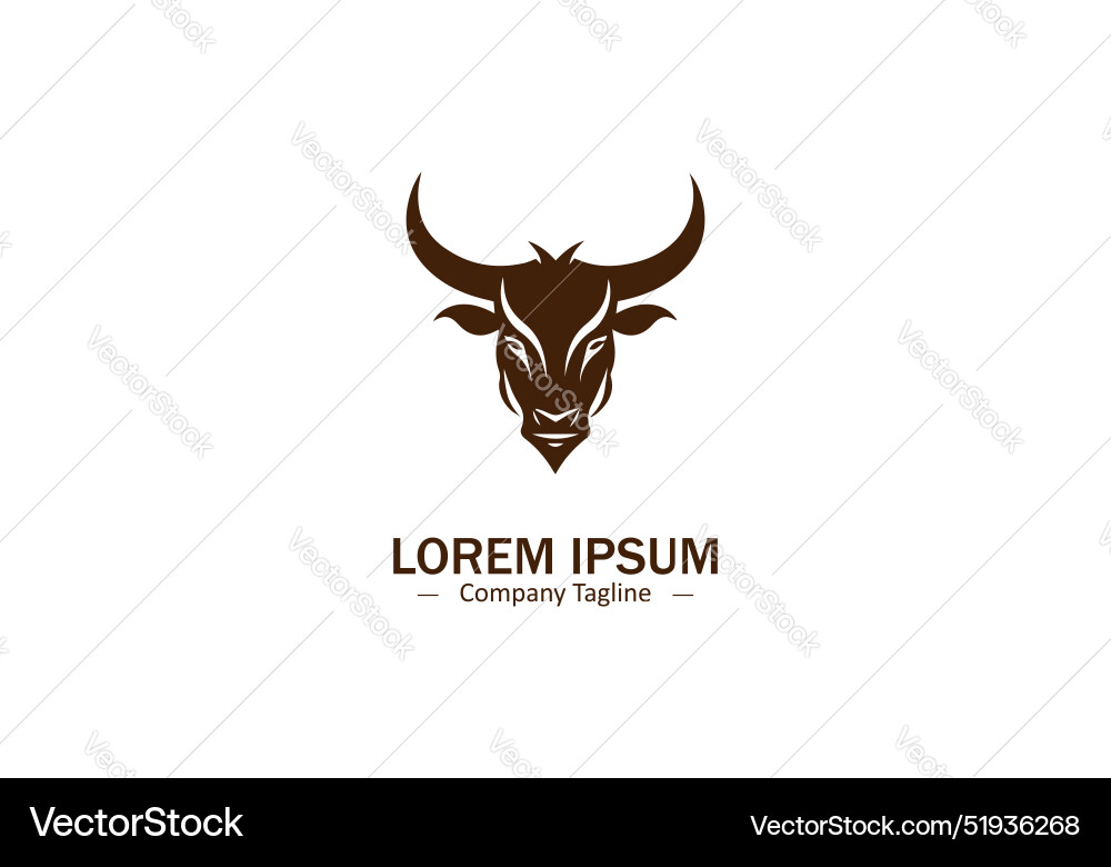 Bull logo bison icon buffalo fight concept Vector Image