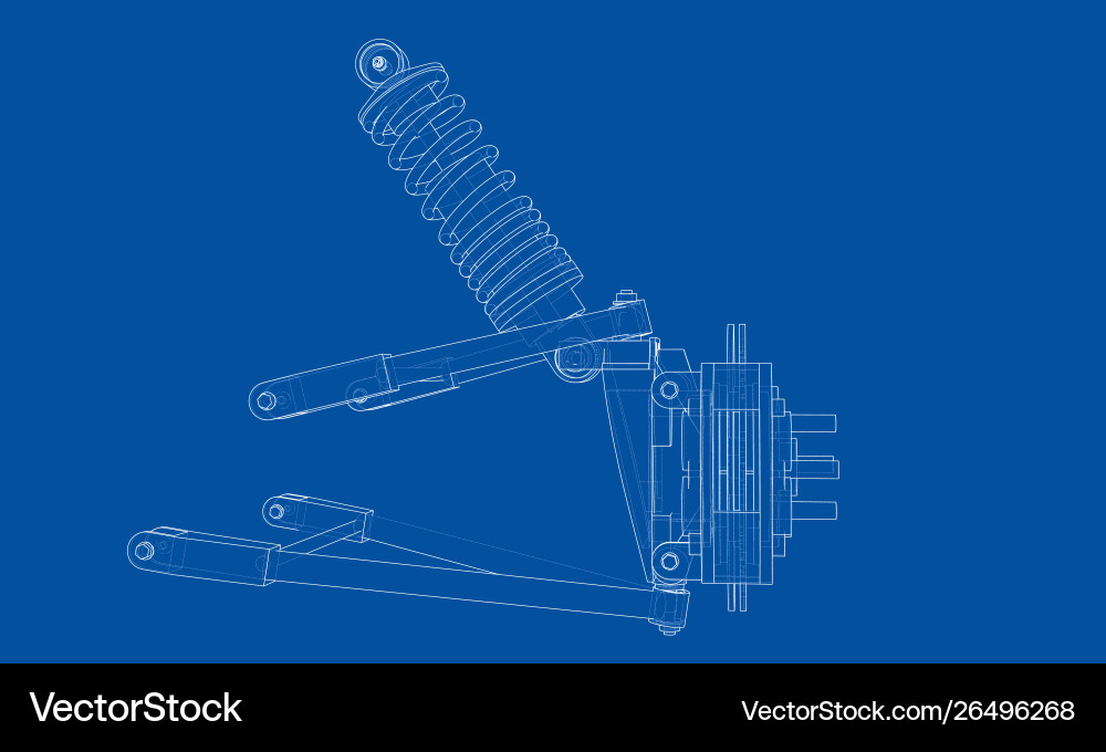 Car suspension with shock absorber Royalty Free Vector Image