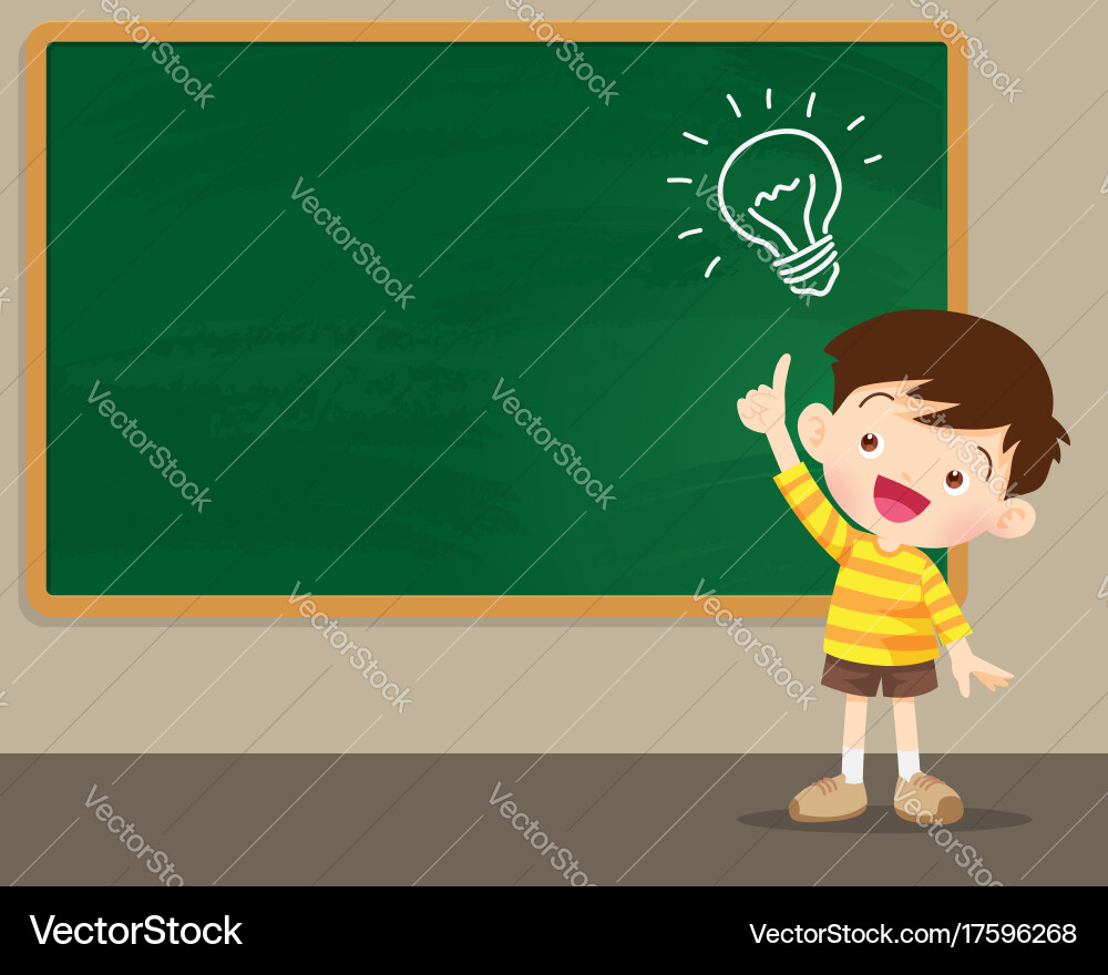Child with Chalkboard - Learning & Ideas Vector Image