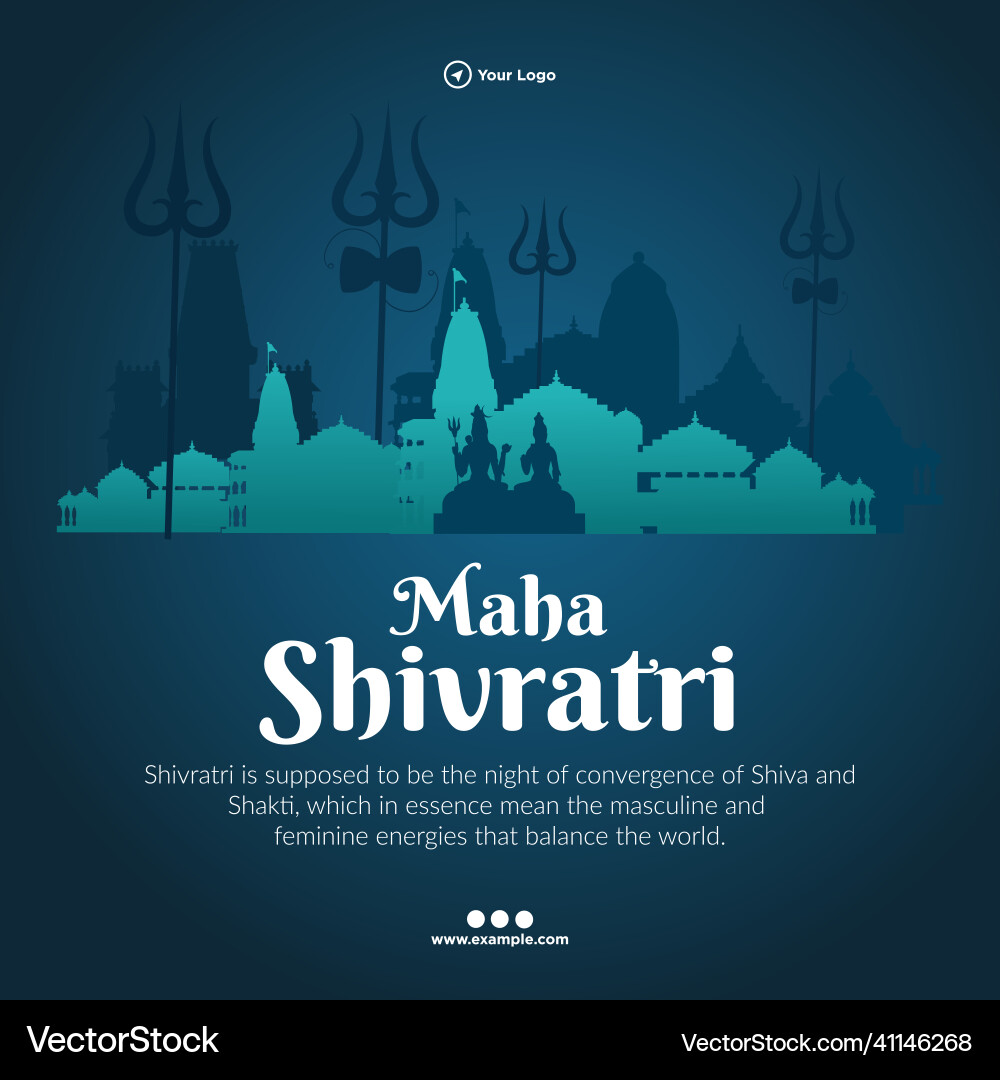 Maha shivratri banner design Royalty Free Vector Image