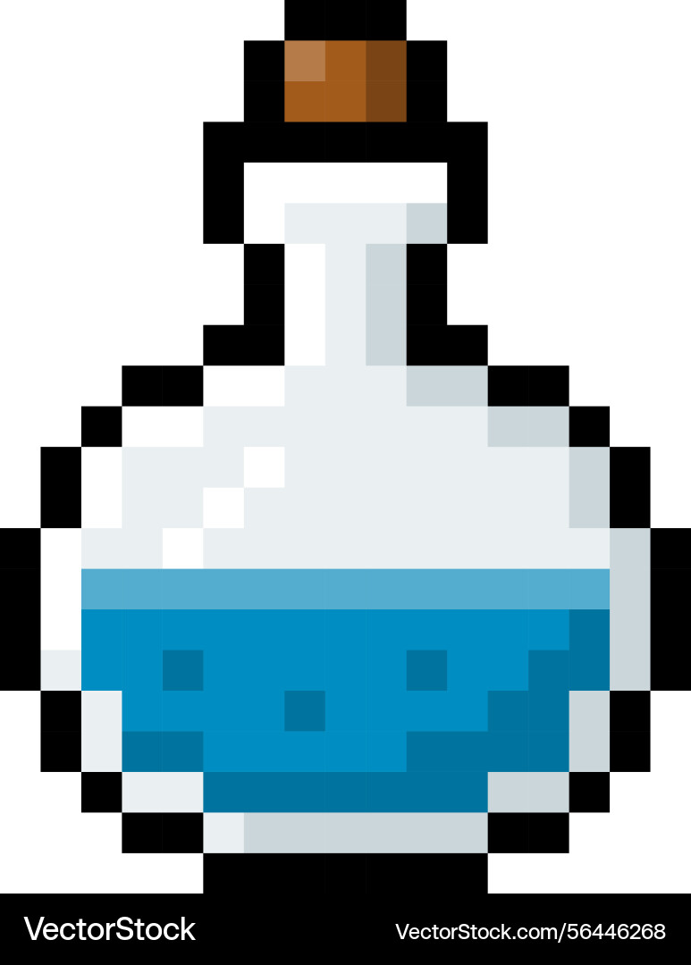 Progress bar game menu vial with cork and blue Vector Image