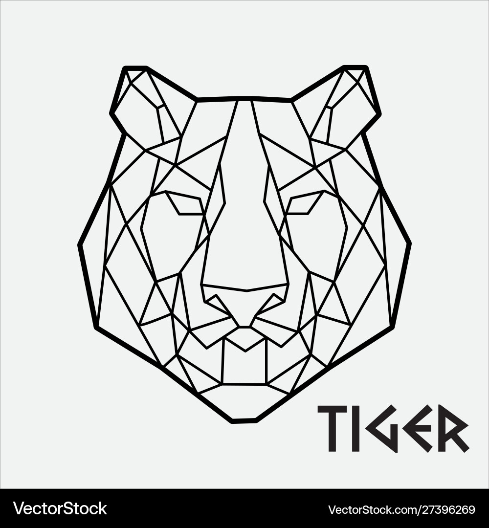 Abstract polygonal geometric head a tiger Vector Image