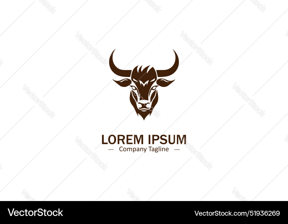Bull logo bison icon buffalo eid al adha concept Vector Image