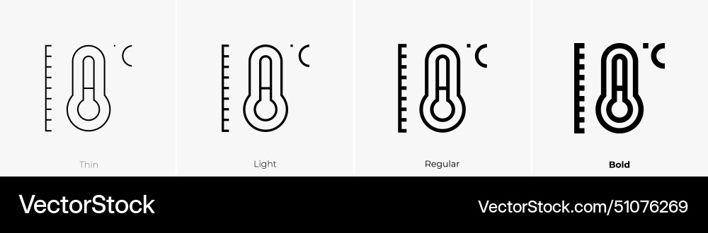 Celsius icon thin light regular and bold style Vector Image
