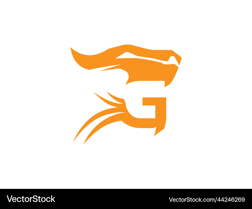 Creative tiger g letter logo design Royalty Free Vector