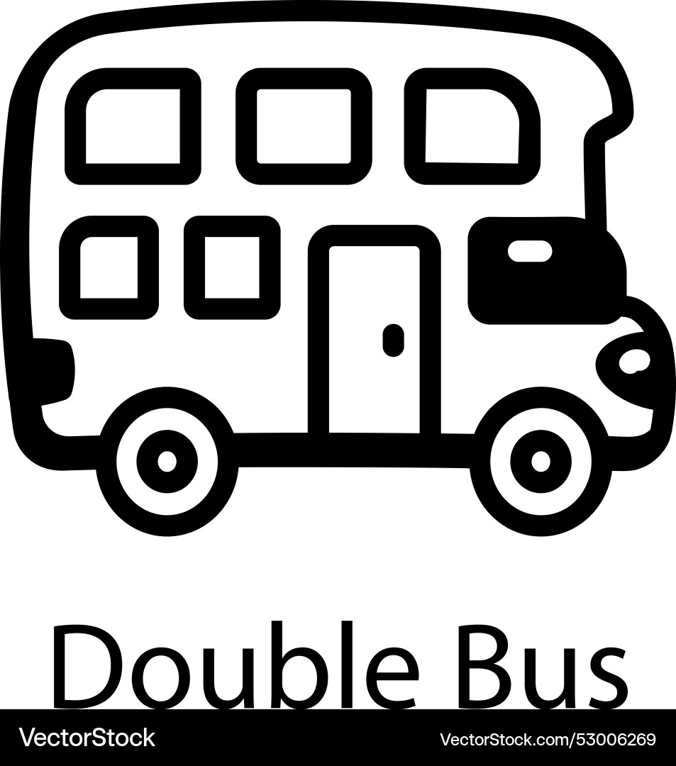 Double bus Royalty Free Vector Image - VectorStock