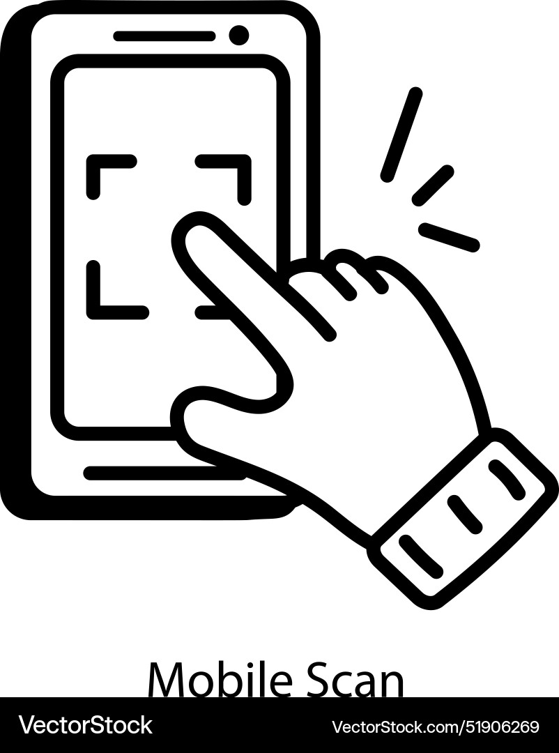 Mobile scan Royalty Free Vector Image - VectorStock
