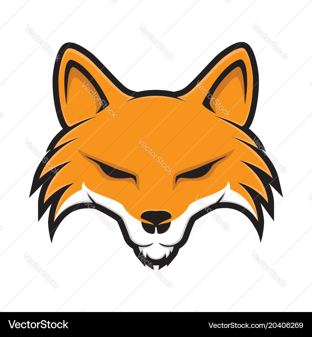 Orange fox sign Royalty Free Vector Image - VectorStock