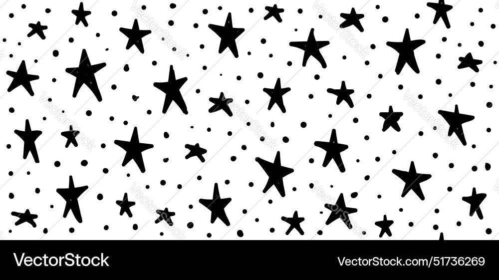 Stars hand drawn y2k seamless pattern Royalty Free Vector