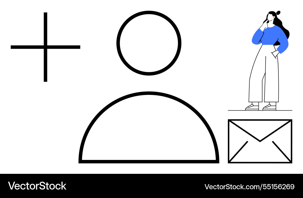 User profile creation featuring plus sign Vector Image