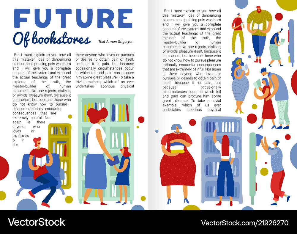 Book store people infographics Royalty Free Vector Image