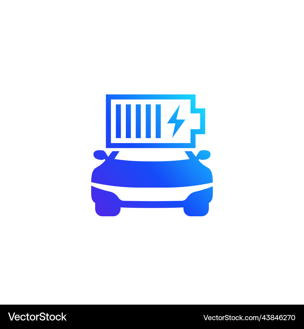 Car charging a battery icon Royalty Free Vector Image