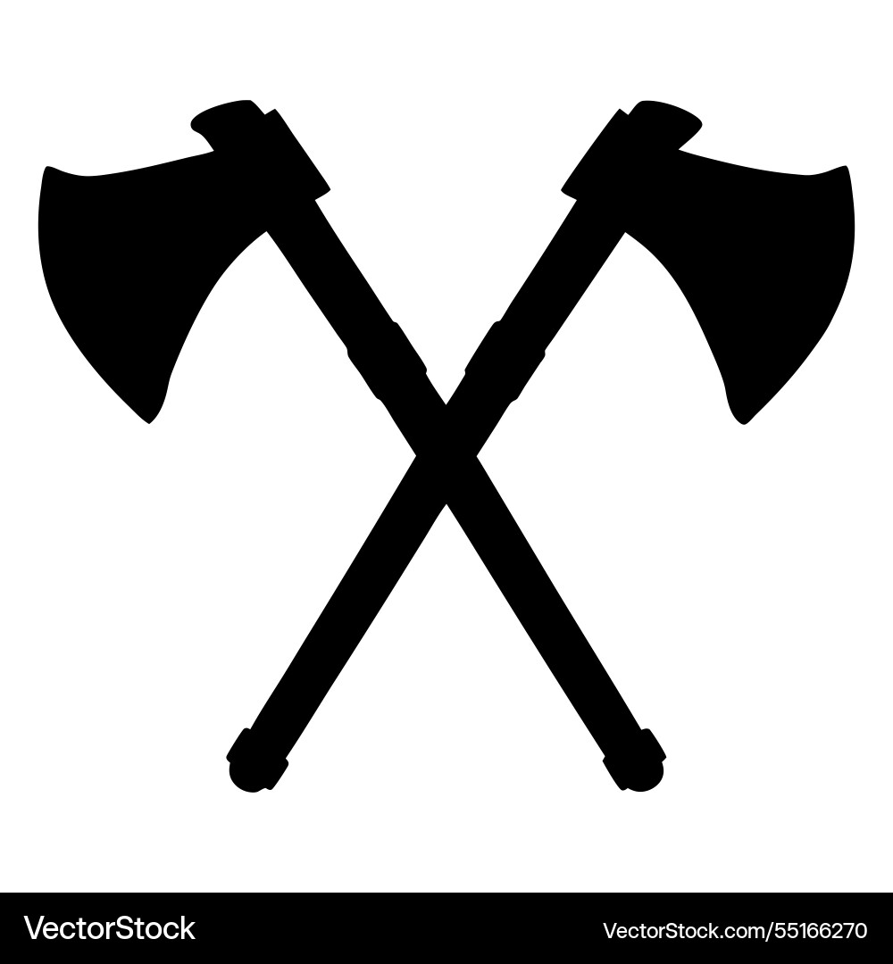 Crossed firefighting axes Royalty Free Vector Image