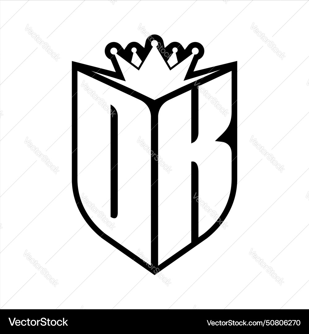 Dk letter bold monogram with shield shape Vector Image