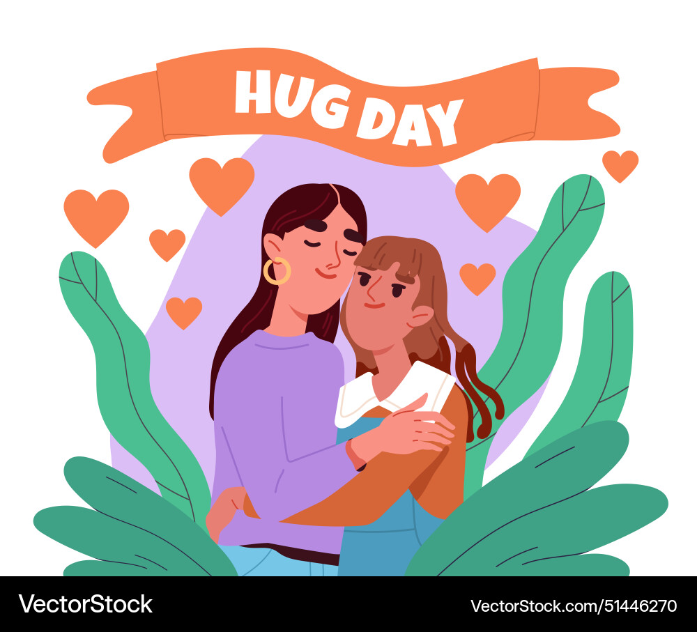 Hug day poster Royalty Free Vector Image - VectorStock