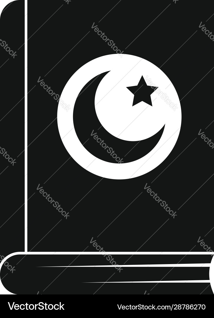 Koran book icon simple style Royalty Free Vector Image