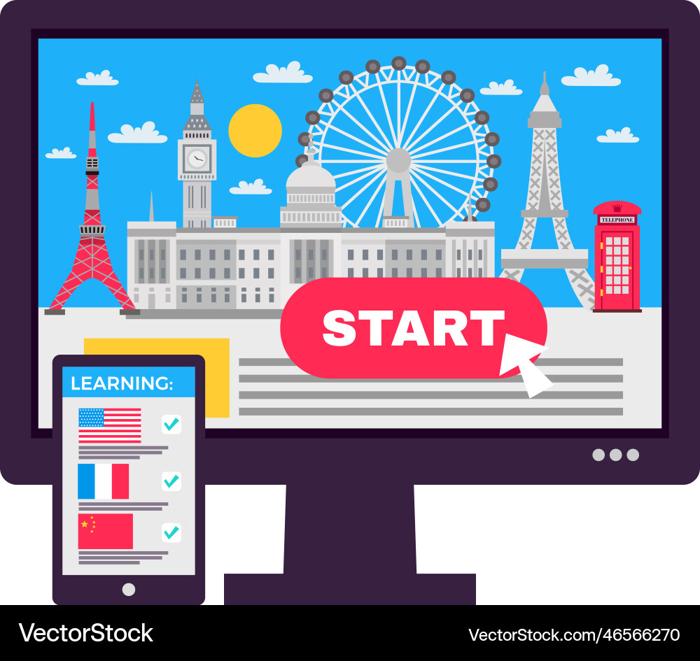 Language learning icon Royalty Free Vector Image