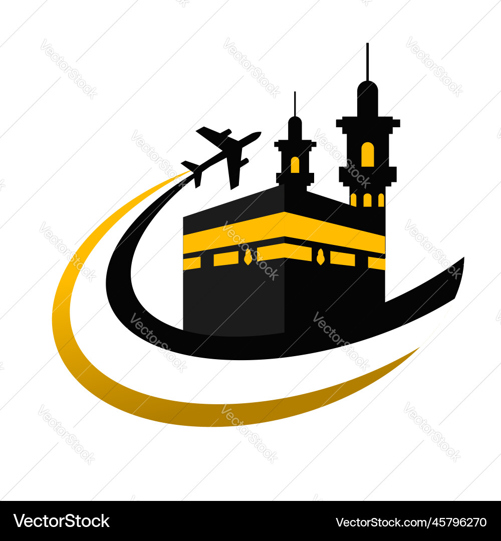 Mecca travel logo design Royalty Free Vector Image