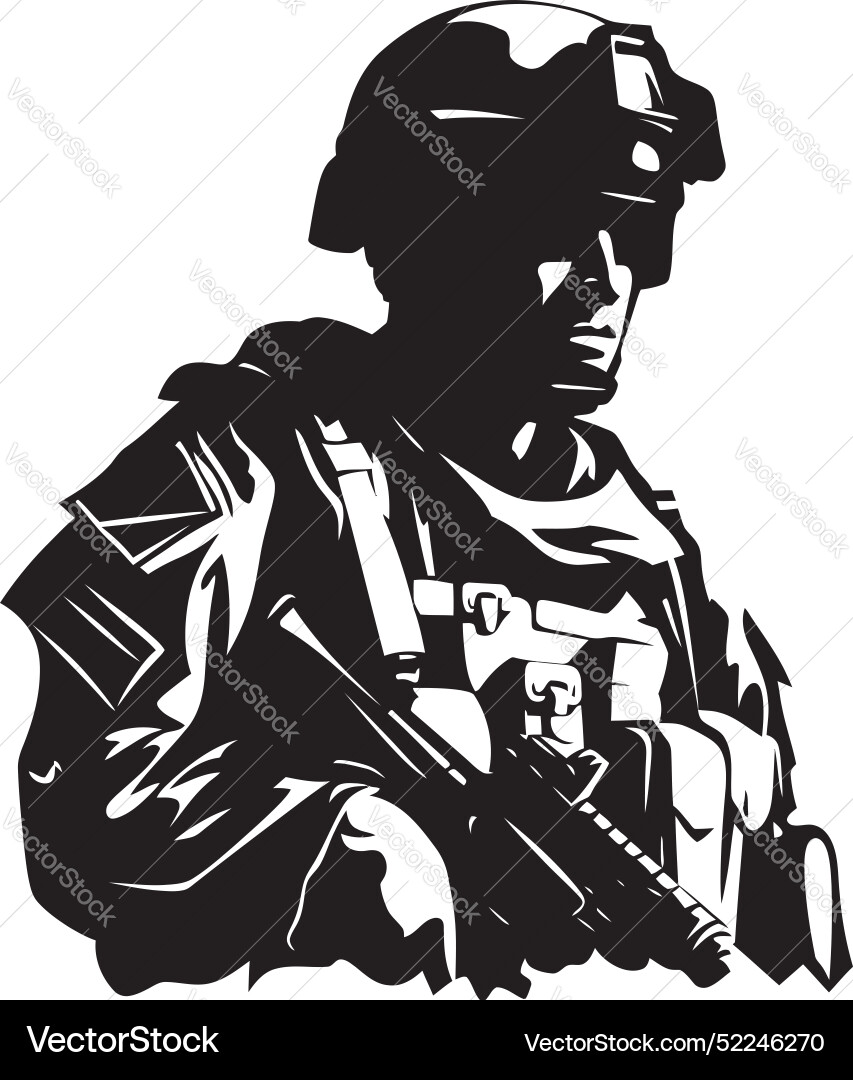 Precision sniper black icon a military marksman Vector Image