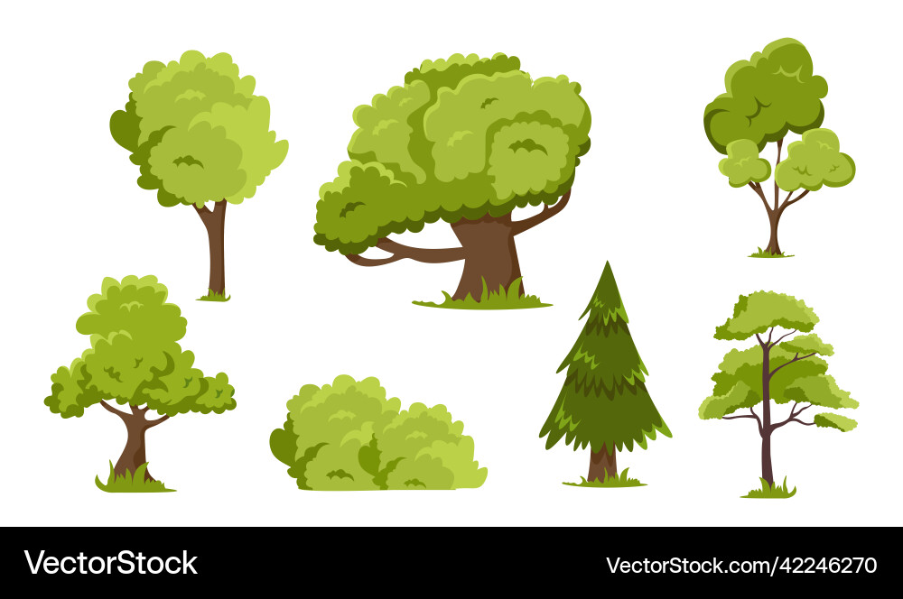 Set of trees Royalty Free Vector Image - VectorStock