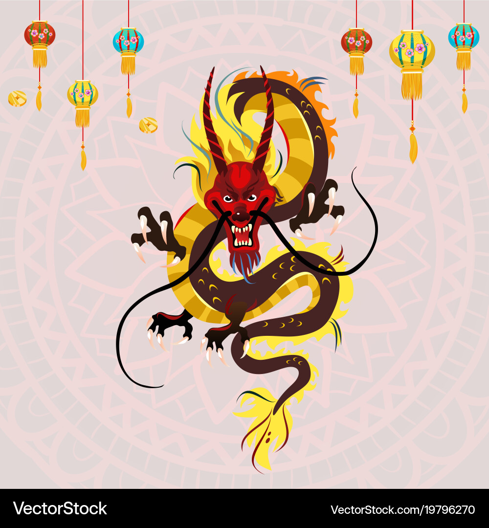 Traditional chinese dragon ancient symbol Vector Image