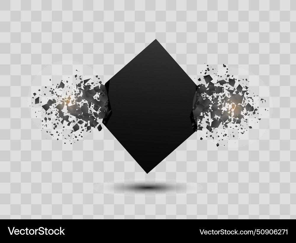 Explosion banners square and circle destruction Vector Image