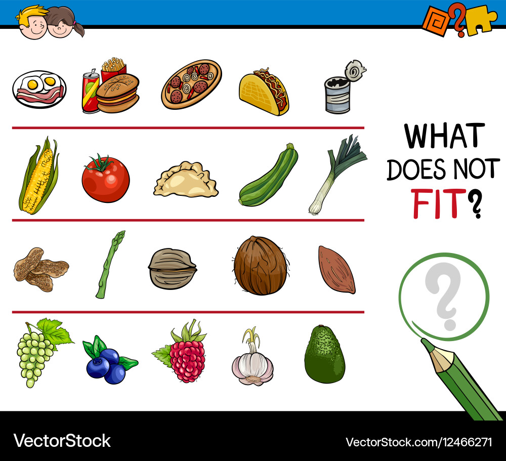 Find improper picture worksheet Royalty Free Vector Image