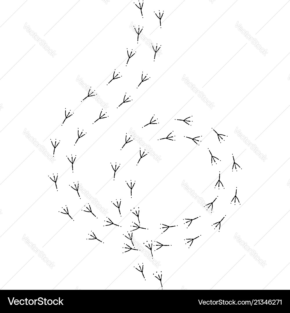 Hand-drawn bird footprints Royalty Free Vector Image
