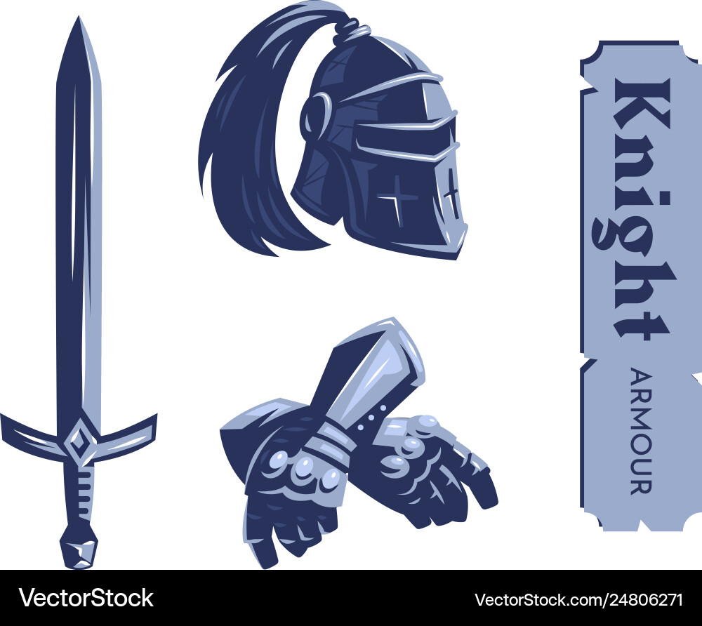 Iron knight armor Royalty Free Vector Image - VectorStock